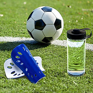 ANCIRS 2 Pairs Soccer Shin Guards for Kids Adults, Breathable Shin Guard Sleeves for Boy & Girl Football Games, Protective EVA Cushion for Youth Men & Women- Blue & Black