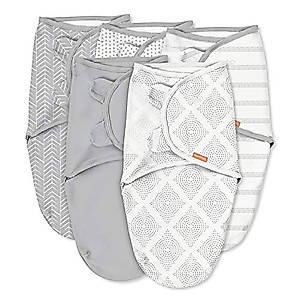 SwaddleMe Original Swaddle – Size Small, 0-3 Months, 5-Pack (Grays for Days )