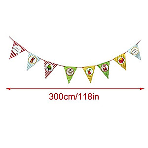 Christmas Wall Decor Banner Hanging Bunting Garland Banner Decoration Supplies Handheld Flag Poles Tall (E, One Size)