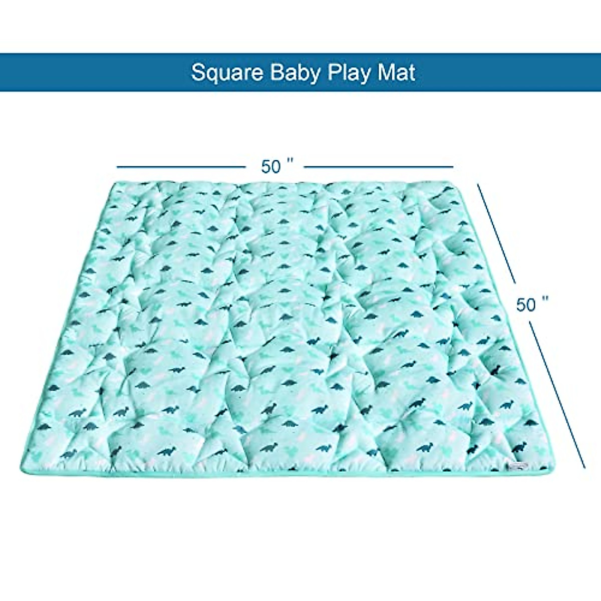 SPRINGSPIRIT Baby Play Mat for Boys Girls, 50'' x 50'' Play Mat for LIAMST and TODALE Baby Playpen, One-Piece Crawling Play Mat for Baby, Non Slip Playmat for Babies, Toddlers, Dinosaur