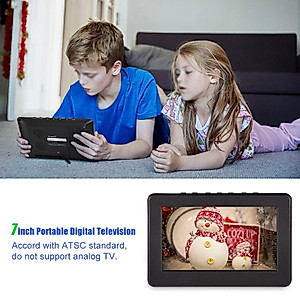 ciciglow 7'' Portable TV,1080P 16:9 HD Digital Television Color TFT-LED Rechargeable Battery Operated TV with Antenna,USB, Headphone Jack, AV Inputs,Small Memory Card Slot,for Kids Car Home