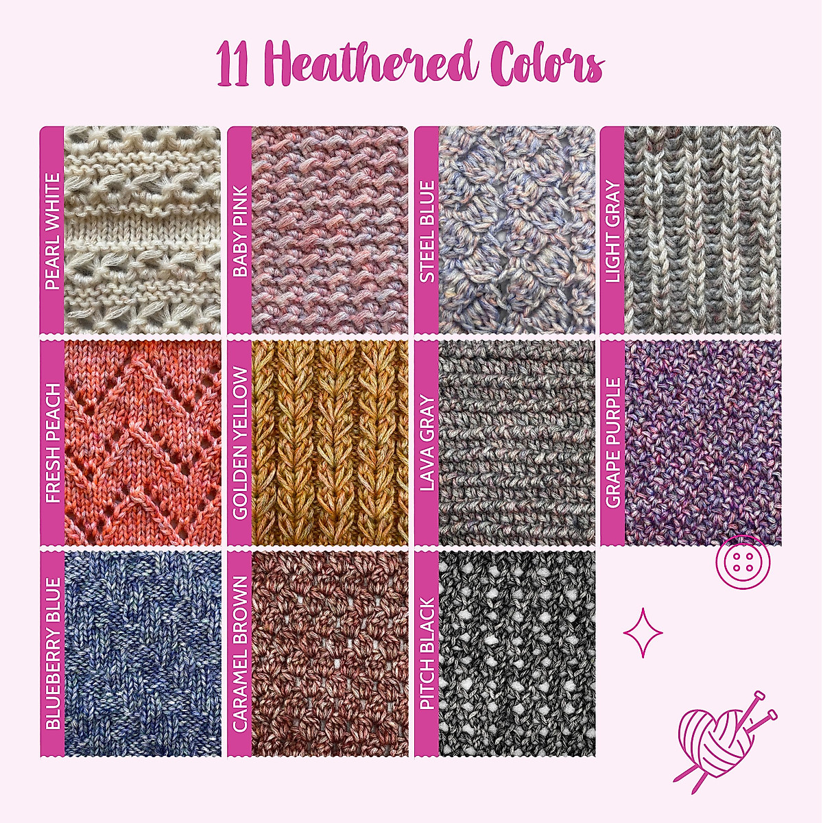 Cotton to The Core Worsted Weight Yarn for Crocheting, 3 Skeins, 654 Yds/300G, Free Patterns - Soft Cotton Yarn for Knitting - #4 Medium Worsted Weight - Grape Purple