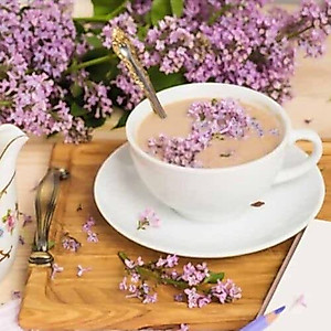 GINO Lavender Milk Tea, 14 Oz (400 g), With 2 Inspiration Industry Coffee Spoons (1 PACK)