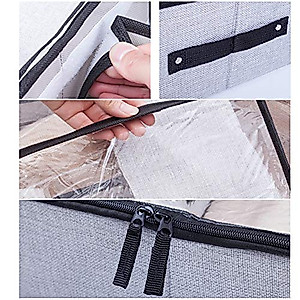 Shoe Storage Organizer,Underbed Shoe Storage Box,Transparent Box for Shoes,Underwear,Clothes,Boot Storage Organizer,Darkgrey