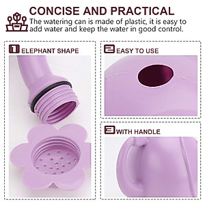 Cabilock Watering Can Elephant Shaped Plastic Plant Watering Pot Garden Watering Jug Long Spout Water Can for Succulent Bonsai Garden Flower - 1.5L