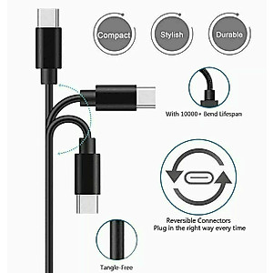 2 Psc USB-C Charger Charging Cable Cord for Samsung Smart tv Remote Control, Samsung Frame tv Remote Solar, TOZO T12 T10 NC9 NC7 NC2 G1 A1 T12 Pro W1 W3 W8 PB2 Earbuds
