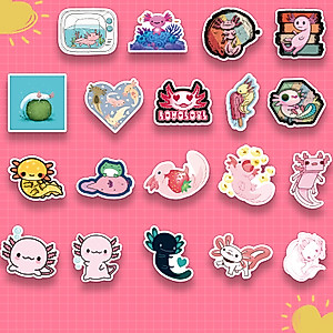 Axolotl Stickers,50 PCS Cute Axolotl Waterproof Stickers,Vinyl Stickers for Water Bottle,Laptop,Phone,Skateboard Stickers for Teens Girls Kids