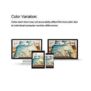 Bedbay Beach Queen Duvet Cover Set,Coastal Bedding Set Queen,Teen Girls Boys Starfish Beach Decor 3 Pieces Microfiber Quilt Cover,Beach Themed Bedding Set for Summer (Turquoise,Queen)