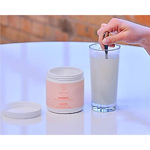 Lotus Botanics 4,000MG Vitamin C Peach Lemonade Powder | 275g (9.7oz) Easily Digested Buffered Formula| Immune Booster and Antioxidant | High dose ascorbic Acid | Vegan, Sugar-Free, Keto