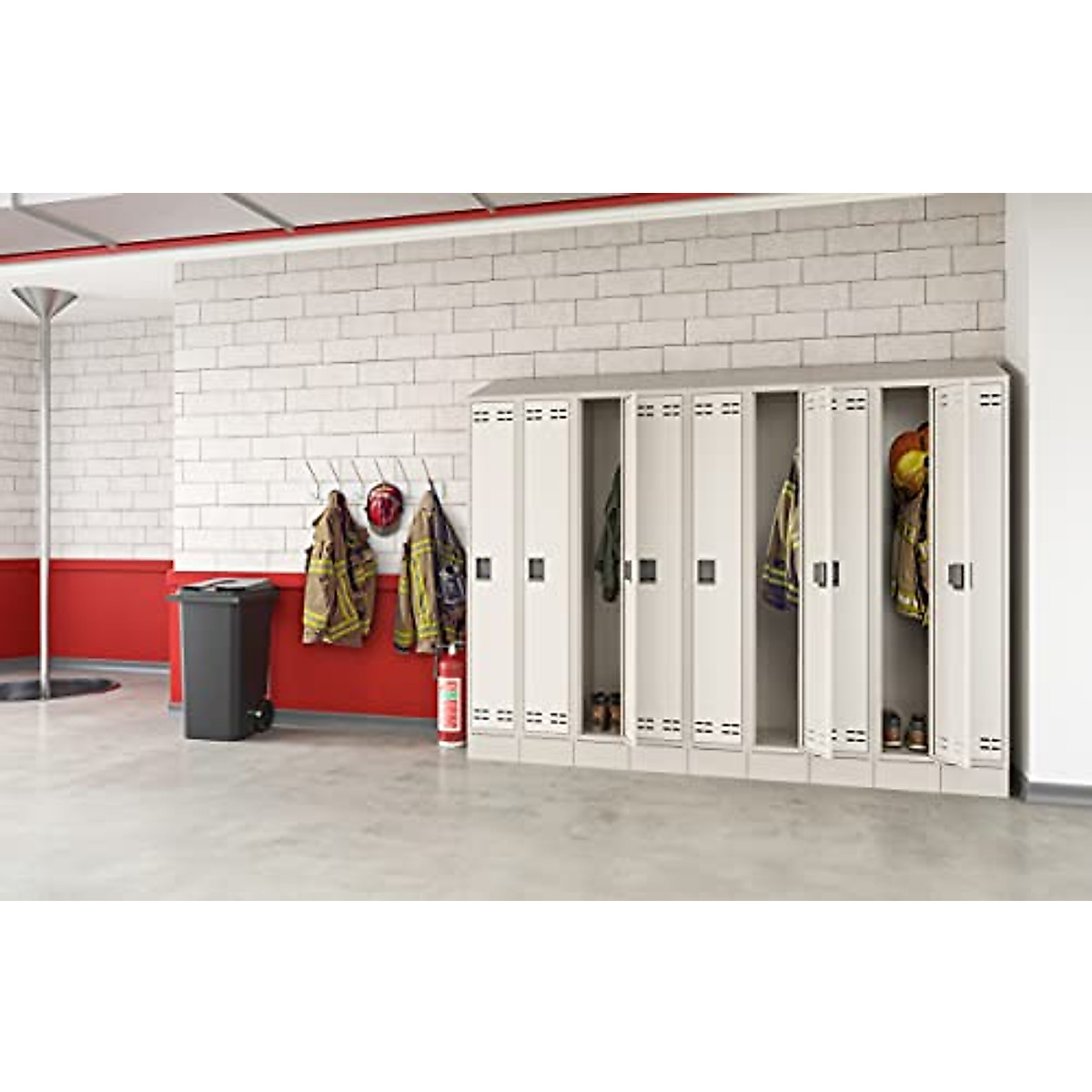 Safco Products Plastic Step-On Trash Can for Hands-Free Disposal, Great for Home/Commercial Use, 32 Gallon, Black (9926BL)