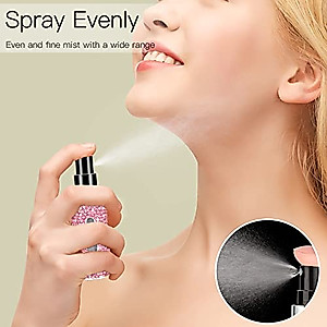 SAVORI Rhinestone Perfume Travel Refillable Perfume Atomizer Bottle Bling Portable Mini Perfume Spray Dispensers (White + Pink + Red 3 Pack)