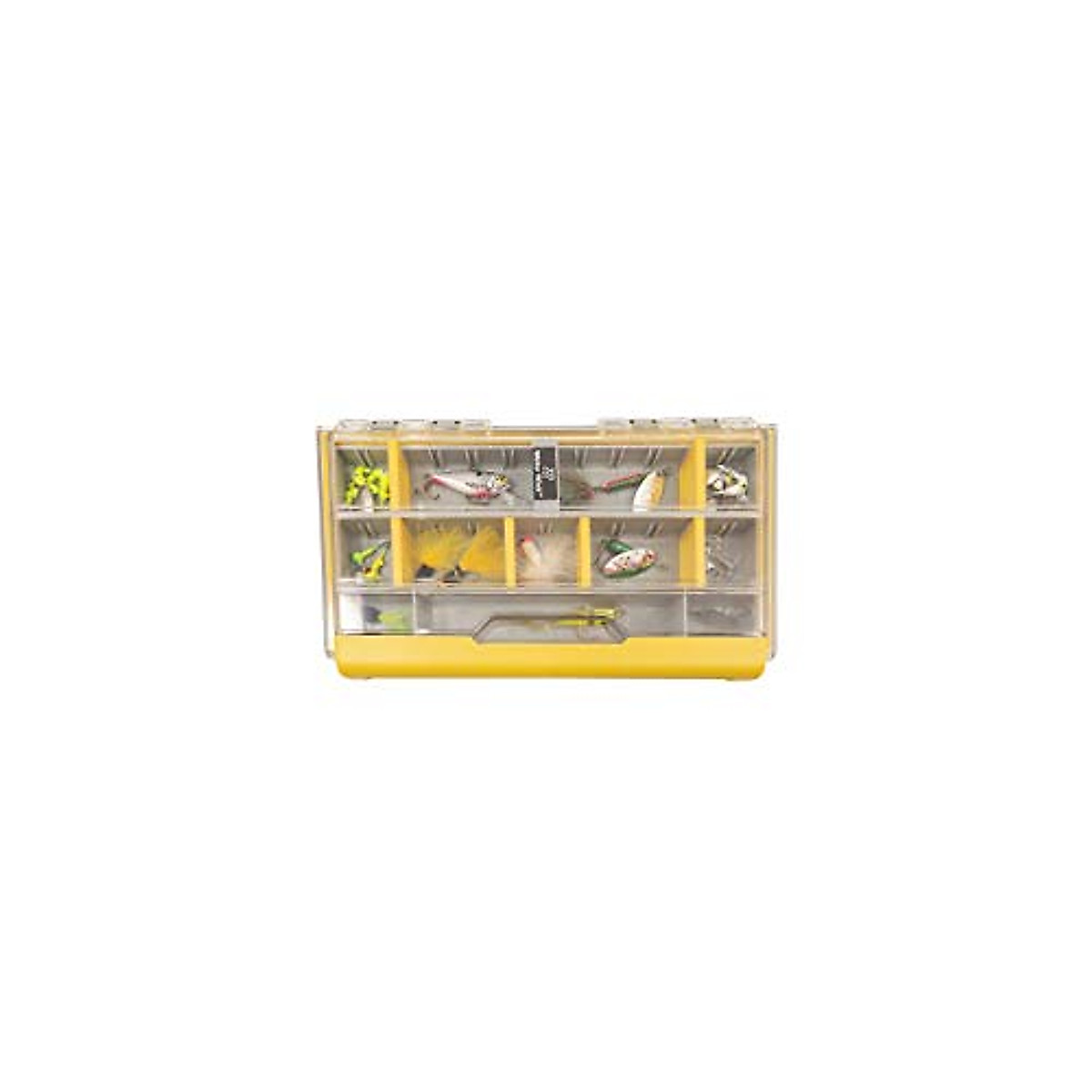 Plano EDGE 3500 Premium Tackle Storage with Rustrictor Rust-Resistant Technology, Gray and Yellow, Waterproof Terminal Tackle Box Organization, Small