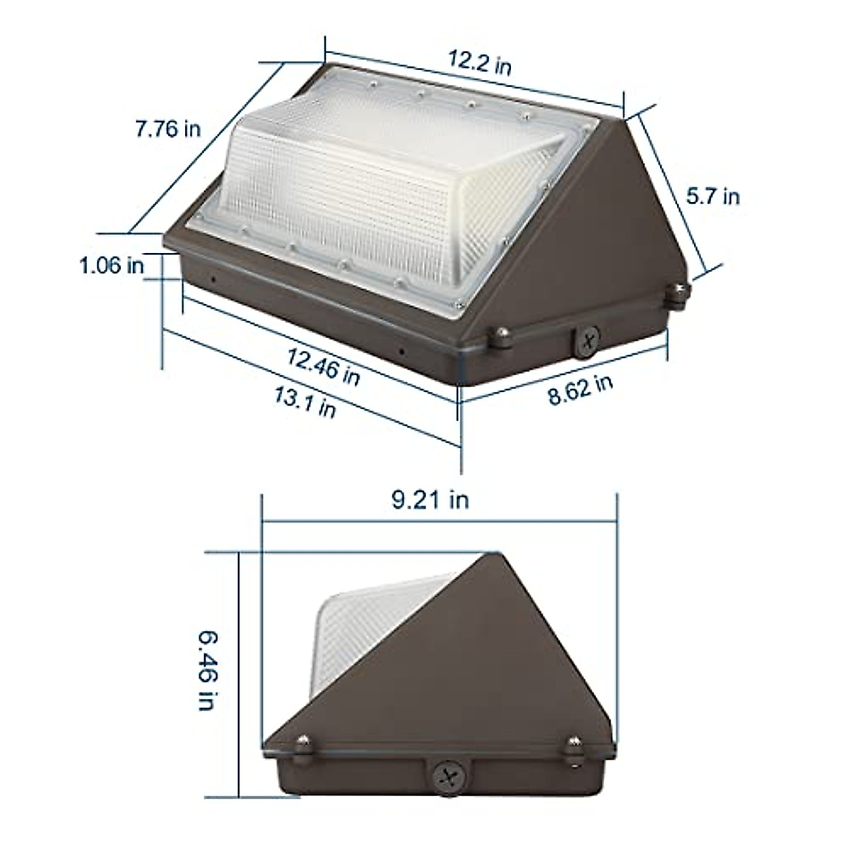 DAKASON (2 Pack) LED Wall Pack 60W with Dusk-to-Dawn Photocell, Replaces 150-250 HPS/MH, 5000K Cool White 7200lm 100-277Vac, Commercial Grade IP65 Waterproof Outdoor Lighting Fixture,ETL Listed
