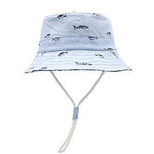 Sarfel Baby Sun Hat Toddler Summer Hats UPF 50+ Baby Bucket Hat Kids Beach Hats for Baby Boys Blue 18.9"(48cm)/6-12 Months