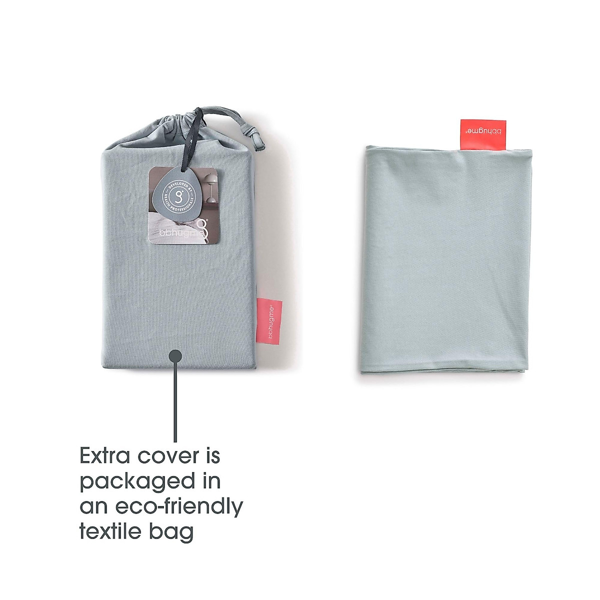 bbhugme Pregnancy Pillow Cover - Cotton Jersey Fabric - Fits Pregnancy Pillow for Side Sleeping - Cover Only, Pregnancy Pillow Sold Separately, Eucalyptus