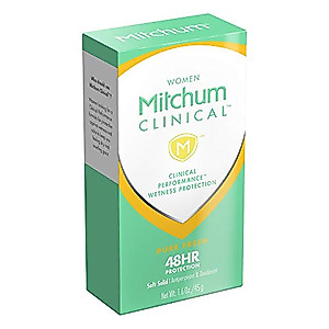 Mitchum Women's Deodorant by Mitchum, Clinical, Soft, Solid Antiperspirant Deodorant, Pure Fresh, 1.6 Oz (Pack of 1)