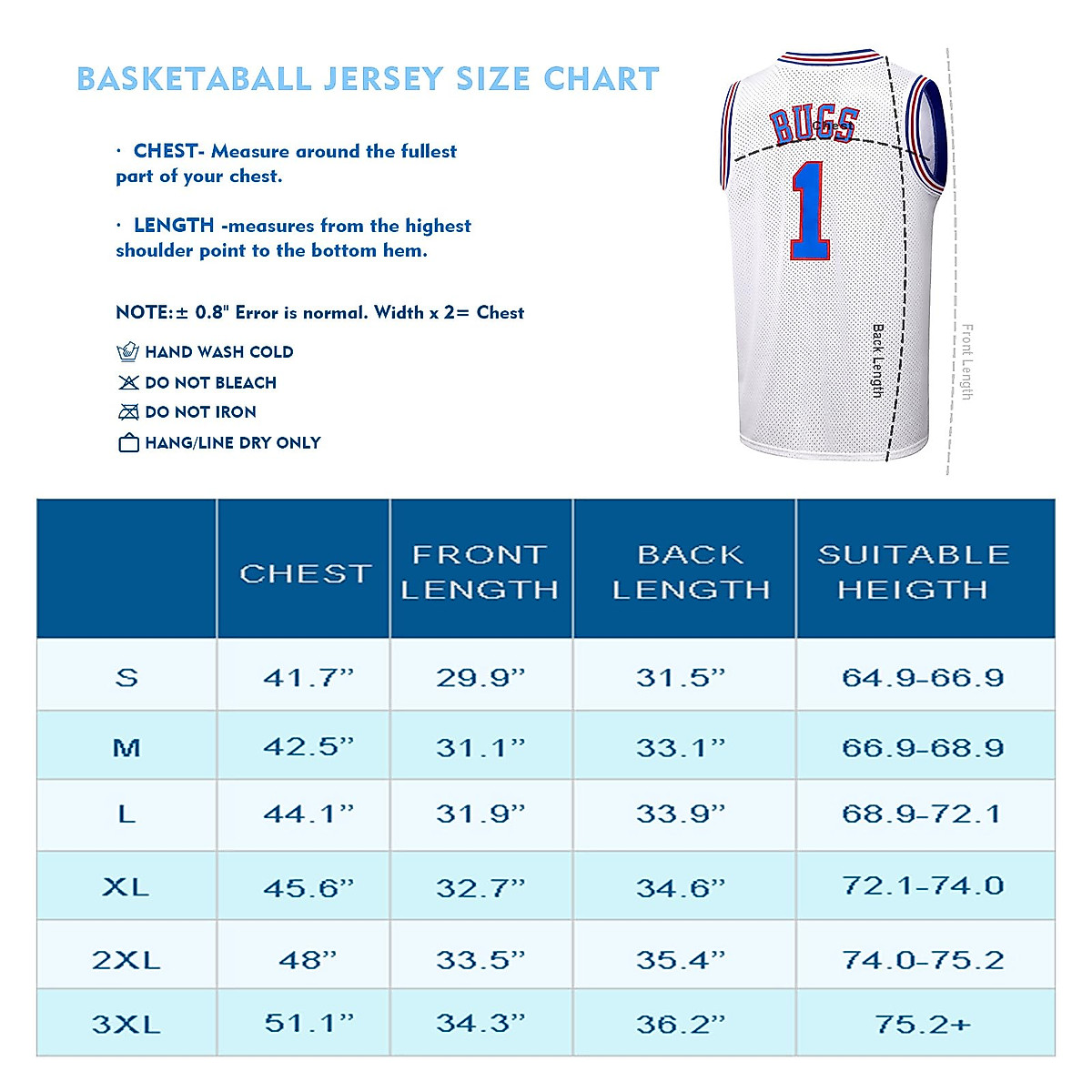 Mens Basketball Jersey Lola#10 Bugs#1 : Space Movie Jerseys 90s for Halloween Sports Hip Hop Party Clothing Set (as1, Alpha, x_l, Regular, Regular, #1 White)