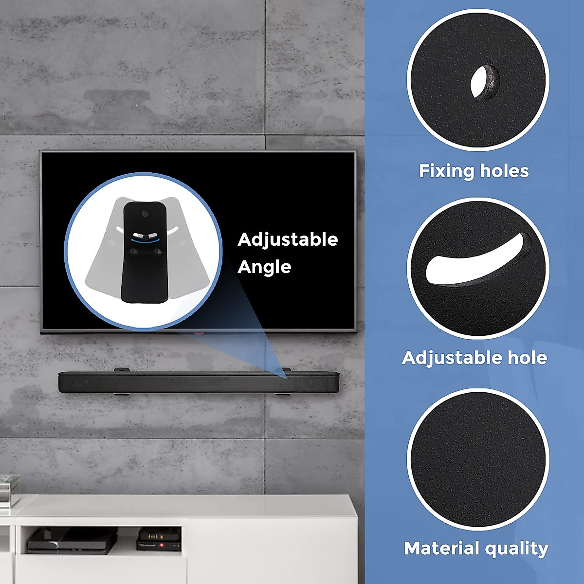 WISDING Universal Soundbar Mount Bracket Floating Wall Shelf for Samsung,JBL,Sony, LG,Bose,Roku,Polk Audio,Vizio,Roku,Onn & Other Brands Soundbar Mount Bracket, Sound Bar Wall Mount Shelf Under TV