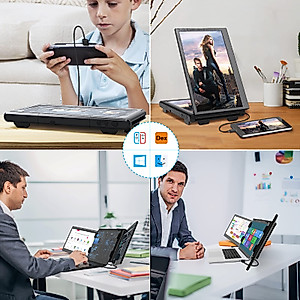 Fagomfer Triple Portable Monitor for Laptop, P2 Pro 13.3" Laptop Screen Extender, Dual Display Full 1080p HD IPS, Support M1 MacBook, for 13.3''-16.5'' Notebook Computer Mac Windows/Android
