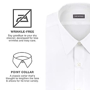 Van Heusen mens Big Fit Poplin Solid (Big and Tall) Dress Shirt, White, 18.5 Neck 34 -35 Sleeve XX-Large US