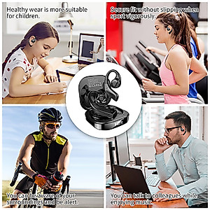 BANIGIPA Open Ear True Wireless Earbuds, Bluetooth 5.3 Headphones w/Immersive Premium Sound, IP54 Waterproof Open-Ear Earbud w/DSP Noise Cancelling Mic for Sports Long-Lasting Comfort, 50H Playtime