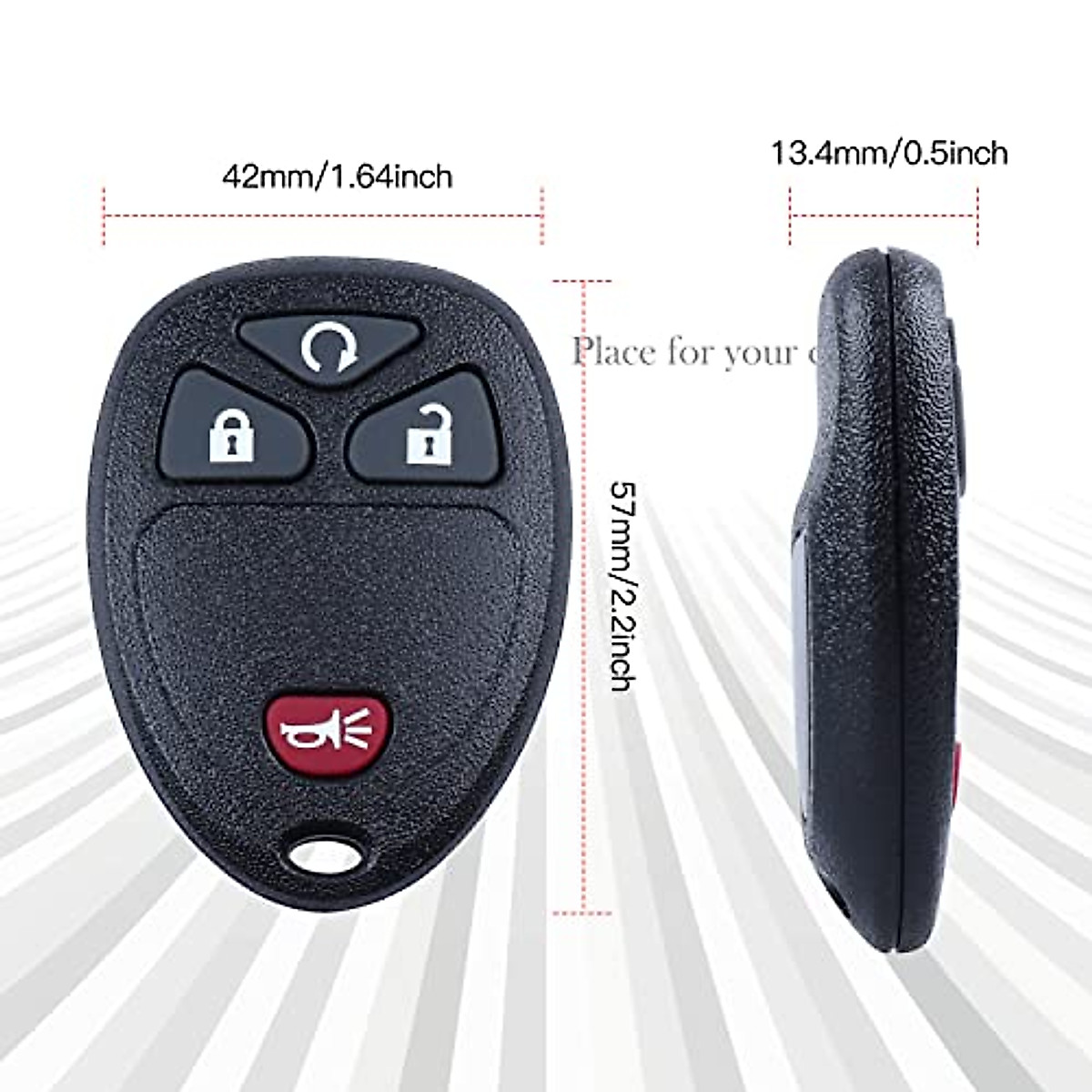 Key Fob Keyless Entry Remote for 2007-2016 Chevy Silverado Traverse Equinox Avalanche GMC Sierra Pontiac Torrent Saturn Outlook Vue (OUC60270, OUC60221), Set of 2