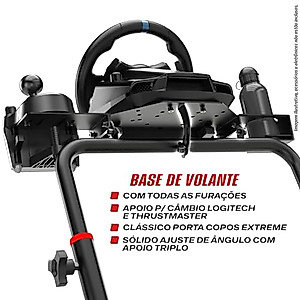 Extreme Sim Racing Wheel Stand Cockpit SGT Racing Simulator -Racing Wheel Stand Black Edition For Logitech G25, G27, G29, G920, Thrustmaster And Fanatec - Heavy Dutty and Foldable