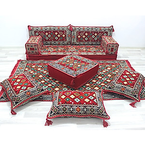 Traditional Large Sofa Set, Arabic Sofa Set, Floor Cushions, Seating Floor Sofa, Arabic Majlis, Moroccan Sofas, Cozy Sofa, Turkish Rug (Sofa Full Set)