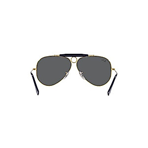 Ray-Ban RB3138 Shooter Pilot Sunglasses, Legend Gold/Dark Grey, 58 mm