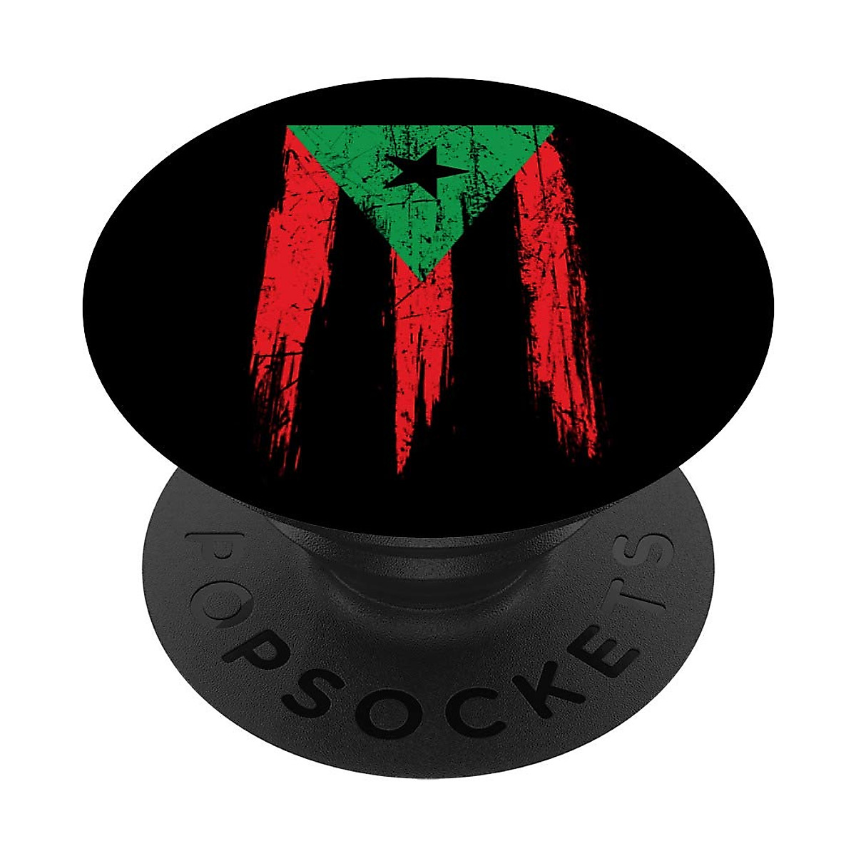 Distressed Afro Latino Flag Afro Boricua Puerto Rico African PopSockets Grip and Stand for Phones and Tablets