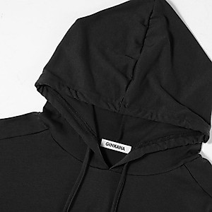 GINKANA Women's Nursing Hoodie Sweatshirt Long Sleeves Breastfeeding Maternity Casual Clothes Black