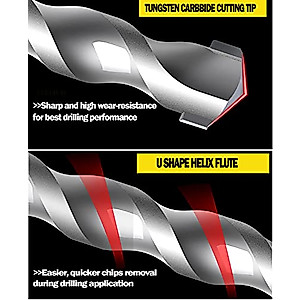 Masonry Drill Bits 5/32 in.x 3-1/2 in. Carbide Tip Flat Shank Drill Concrete Stone Bricks-10Pcs