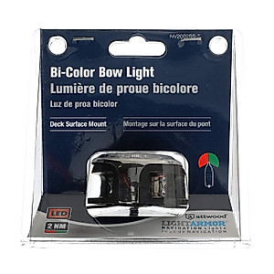Attwood NV2002SS-7 LightArmor 2-Mile Navigation Lights, Deck Mount, Round, Bi-Color, LED Lighting, Stainless Housing