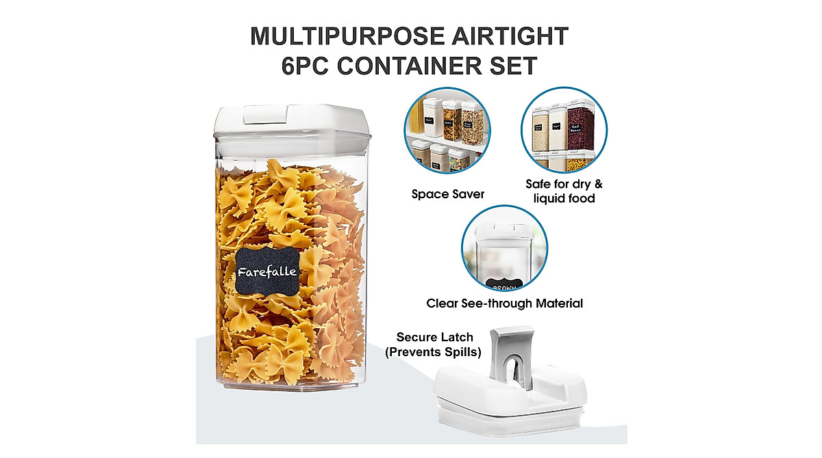 Shazo Airtight Food Storage Containers - 6 Peaceful Pantry Organizer