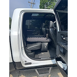 CALOER Thicked Inflatable Car Air Mattress with Pocket,Headboard,Pillows and Air Pump (Portable)-Camping Inflation Bed Travel Air Bed Car Back Seat-Blow Up Air Mattress - Car Bed fits Car, SUV Black