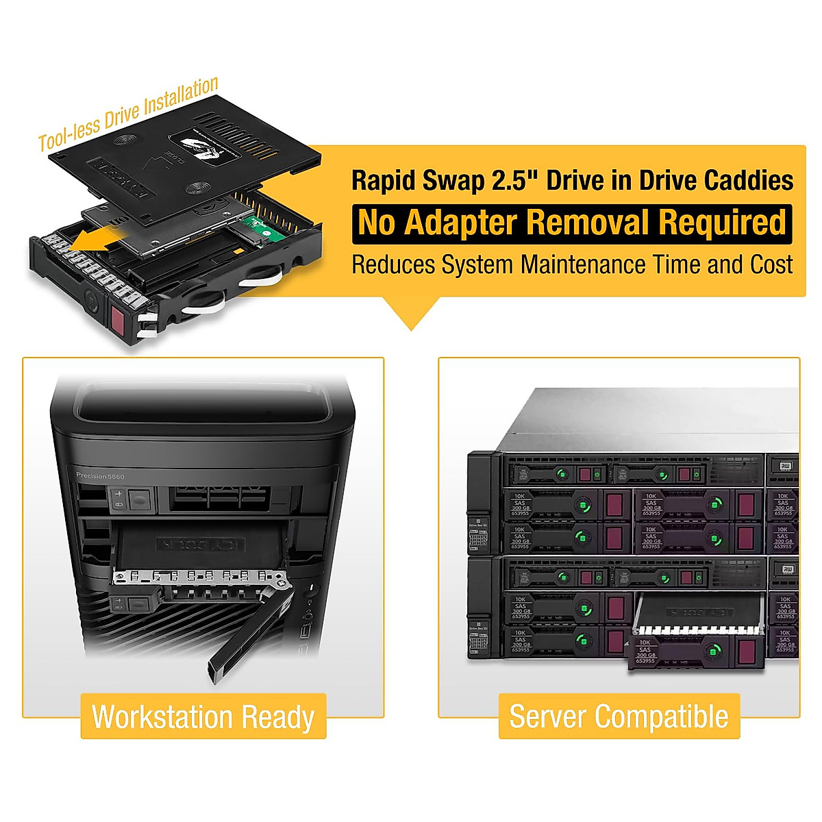 ICY DOCK 2.5 inch to 3.5 inch SATA HDD & SSD Mounting Kit for Internal 3.5" Drive Bay with Removable Cover | EZConvert Lite MB882SP-1S-2B