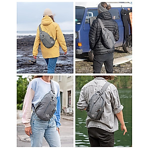 WATERFLY Crossbody Sling Backpack Sling Bag Travel Hiking Chest Bag Daypack