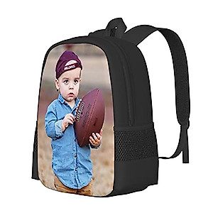 Exgunly Custom Backpack, Custom Personalized Text Picture Backpack, Customize Travel Backpack for Men Women,17In Casual Backpack, Black