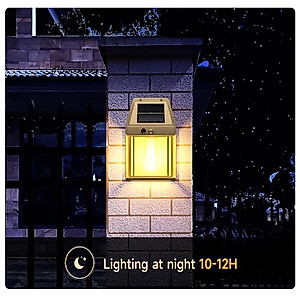 Tzou Modern Style Led Wall Lights with 5.5V 1.43W Solar Panel 3 Lighting Modes Outdoor Waterproof PIR Motion Sensor Solar Powered Wall Light Fixtures White