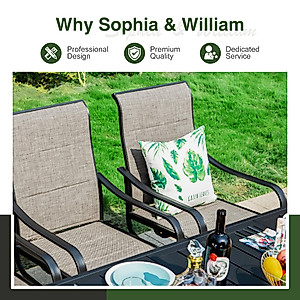 Sophia & William Patio Dining Chairs Metal Swivel Chairs Padded Textilene Set of 2 Outdoor Furniture for Lawn Garden Backyard Weather Resistant