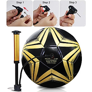 Fantecia Unisex Size 5 Soccer Ball, Official Match Weight Futsal Ball, Professional Outdoor/Indoor Soccer Ball with Pump for Youth & Adult.