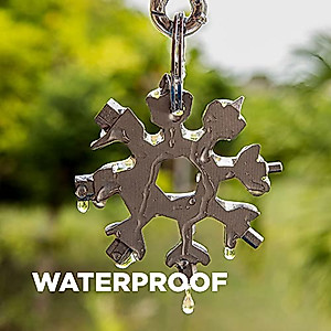 Alltul Snowflake MultiTool by KeySmart - 18 in 1 Mini Snowflake Pocket Tool - Stainless Steel Mini Multitool for Outdoor Sports, Camping and Travel - Great Gift Idea for Men