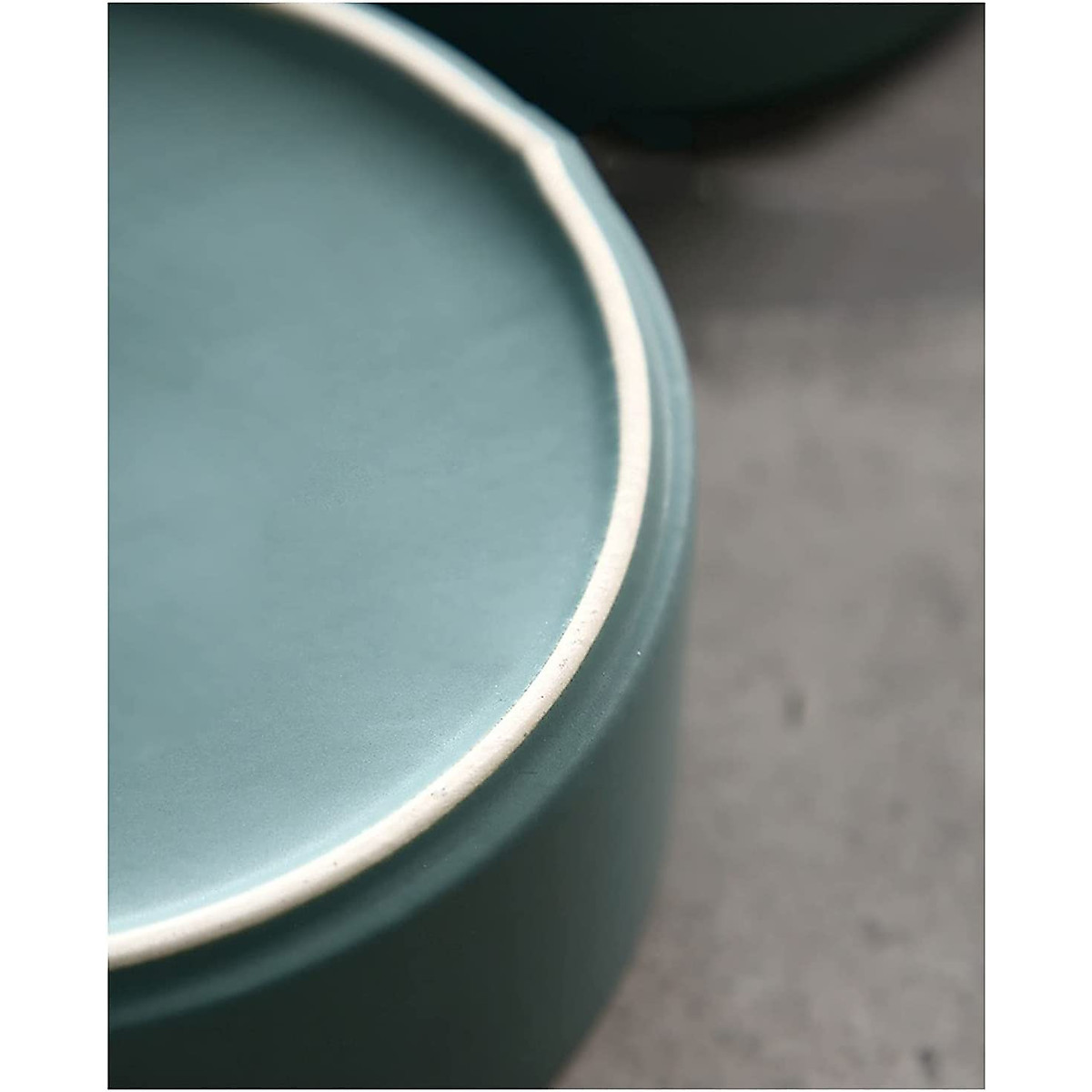 DHAEY Fruit Bowl Fruit Holder Large Fruit Bowl Dessert Bowl Household Wooden Foot Personalized Ceramic Bowl Kitchen (Color : Green)