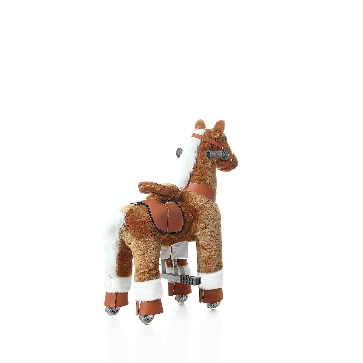 Ride On Horse Natural Mechanical Kids Real Walking Horse Small Unicorn Horse Toddlers Plush Pony Riding Horse for Age 3-6 (Brown, 3-6Years)