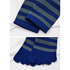 CaiDieNu Mens Toe Socks Cotton Athletic Running Five Finger Crew Socks