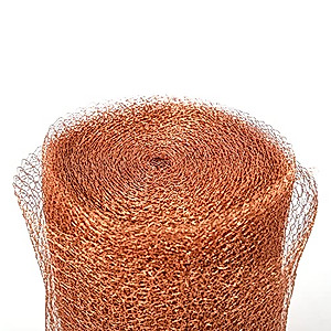 Copper Mesh - 5" X 49" Rodent Mesh, Sturdy Pure Copper Stuff-fit Wire Mesh for Gap Copper Blocker Fill Fabric, Double Layer Copper Fabric Wool Hole Filler Used for Garden, Decor and House