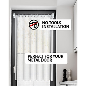 Skywin Magnetic Towel Holder for Refrigerator - 2 Pack Small Magnetic Curtain Rod for Metal Door with Adjustable Length - Fits Towels and Easily Attachable (White)