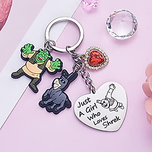 Shrek Merch Keychain Gifts For Women BFF Teen Girls Daughter Shrek Merchandise Heart Keychains