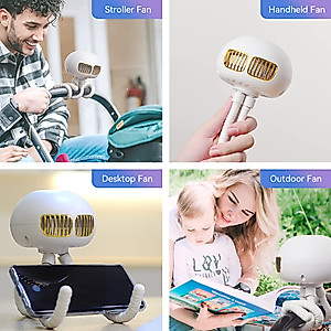 UJAY Stroller Fan,Mini Personal Portable Desktop Fan,Non-Slip Durable,USB or Battery Powered, Bladeless Fan Design, Stylish and Safe,Low Noise, Short Charging Time,Long Use Time