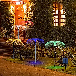 jar-owl Solar Garden Outdoor Lights, 5 Pack Multiple Color Switching, Upgraded Model Decorative Waterproof Jellyfish Light for Patio, Garden, Path, Holiday